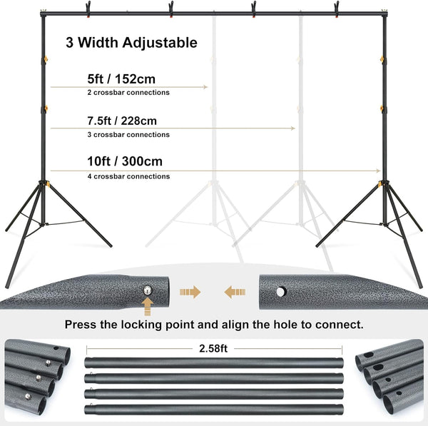 White Backdrop With Stand LINCO Studio Crossbar For Backdrop Stands ...