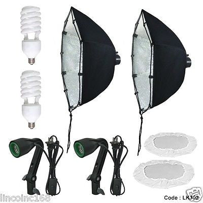 24" Photography Photo Equipment Softbox Studio Light Lighting Kits ...