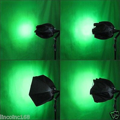 10 x 13 Chromakey Green Screen Studio Lighting Kit W/ Backdrop Stand L ...